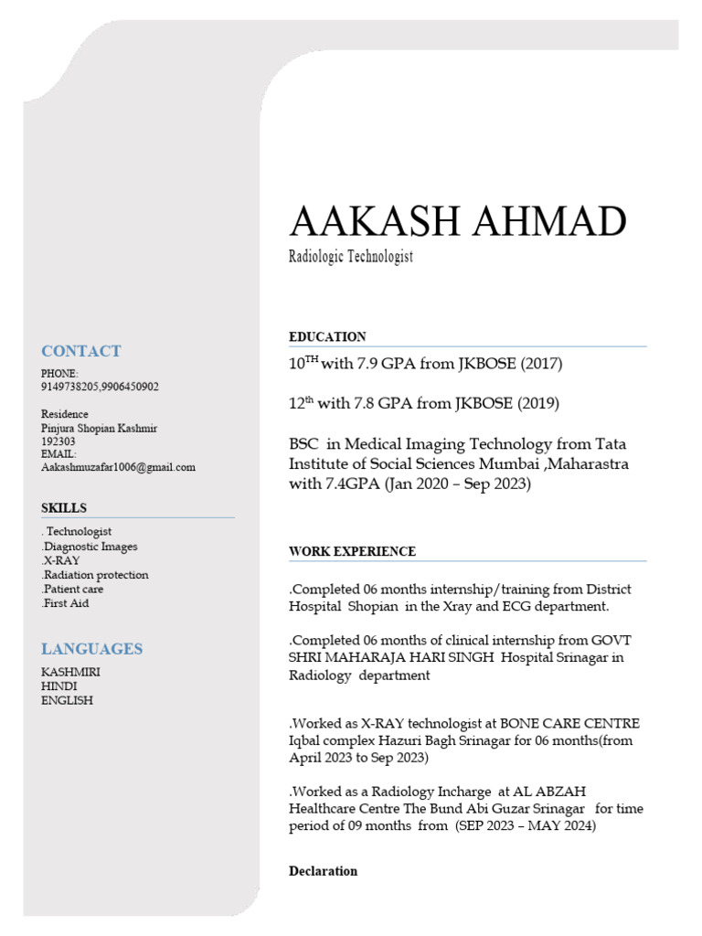 Aakash Ahmad RESUME | PDF | Science & Mathematics | Computers