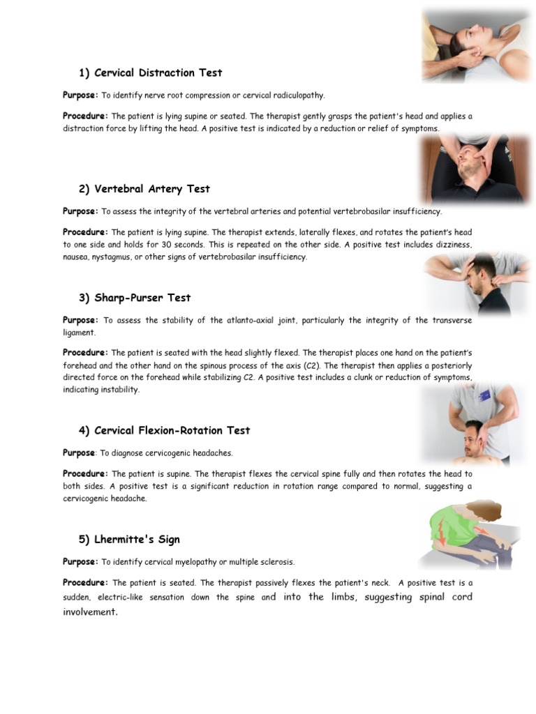 Special Tests for Cervical and Shoulder | PDF | Anatomical Terms Of ...