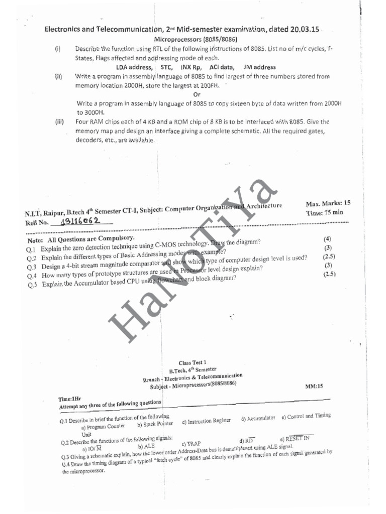 Et &T Question Papers | PDF