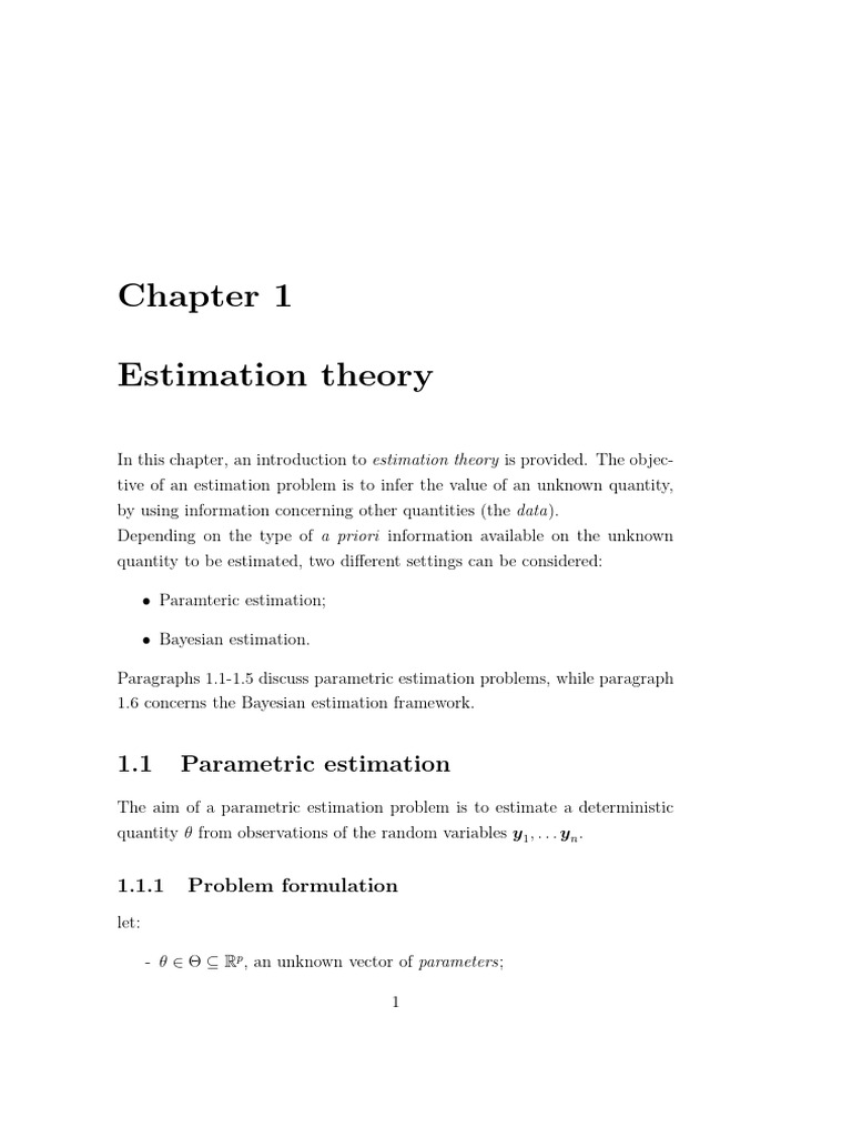 Notes Estimation Theory Pdf Estimator Bias Of An Estimator