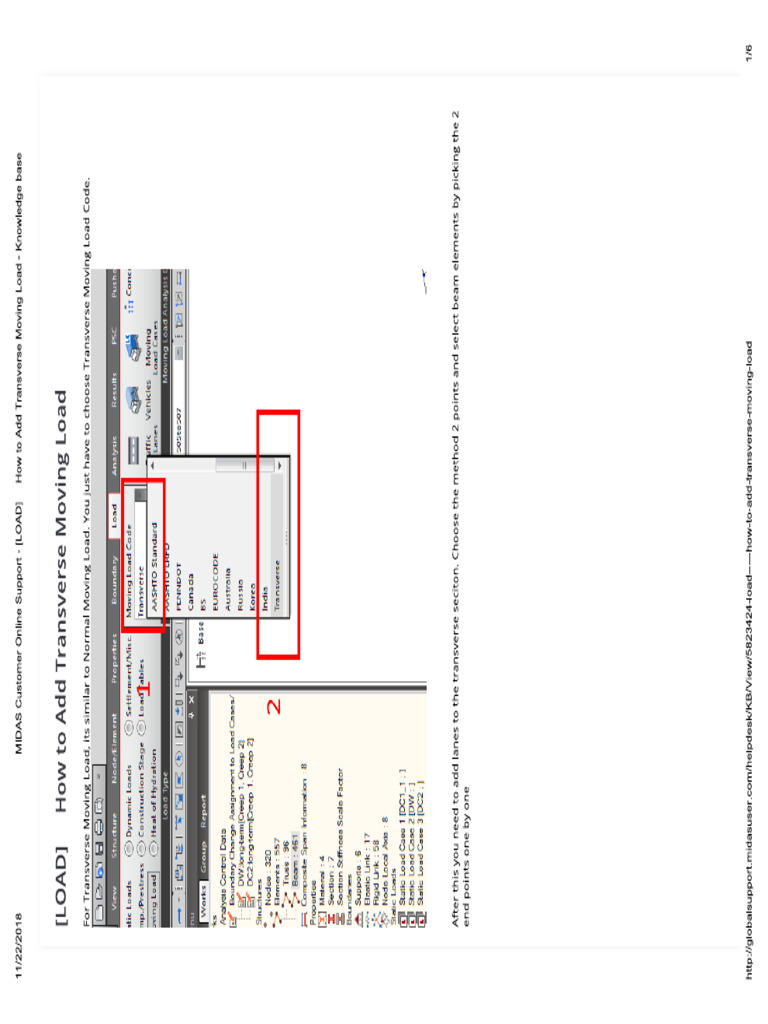 MIDAS Transverse Moving Load | PDF