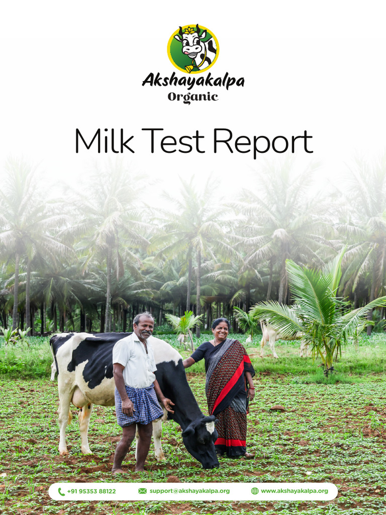 Raw Cow Milk Test Report May 2024 - With Cover | PDF