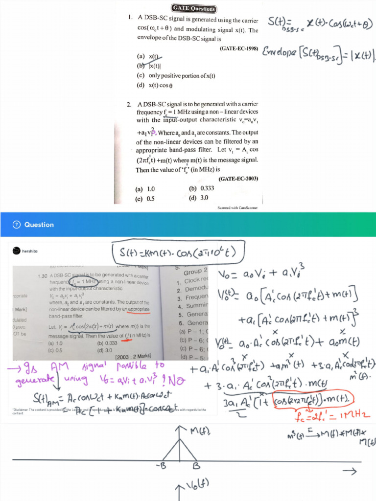 Problem Solving On Analog Communication 6 With Anno | PDF