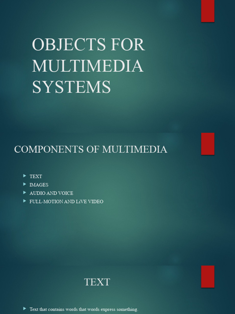 Objects For Multimedia Systems | PDF