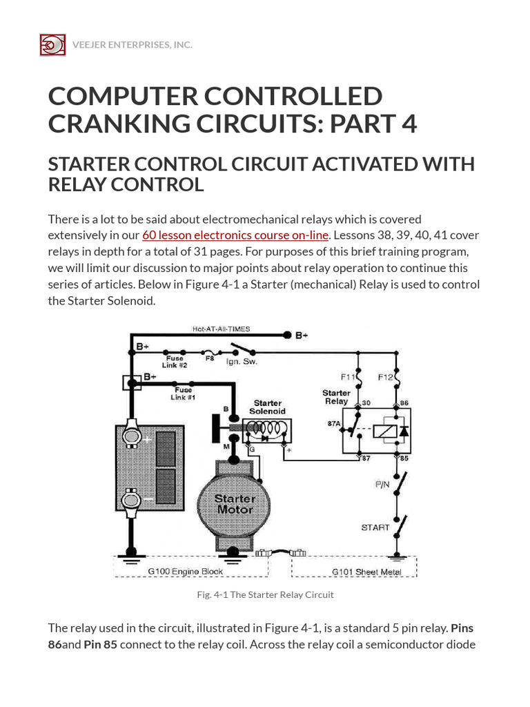 Part 4 - Computer Controlled Cranking Circuits - Veejer Enterprises ...