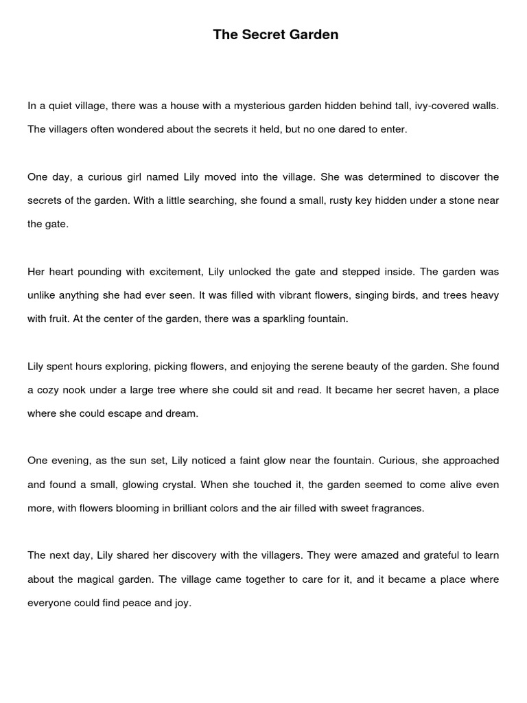 The Secret Garden Story | PDF