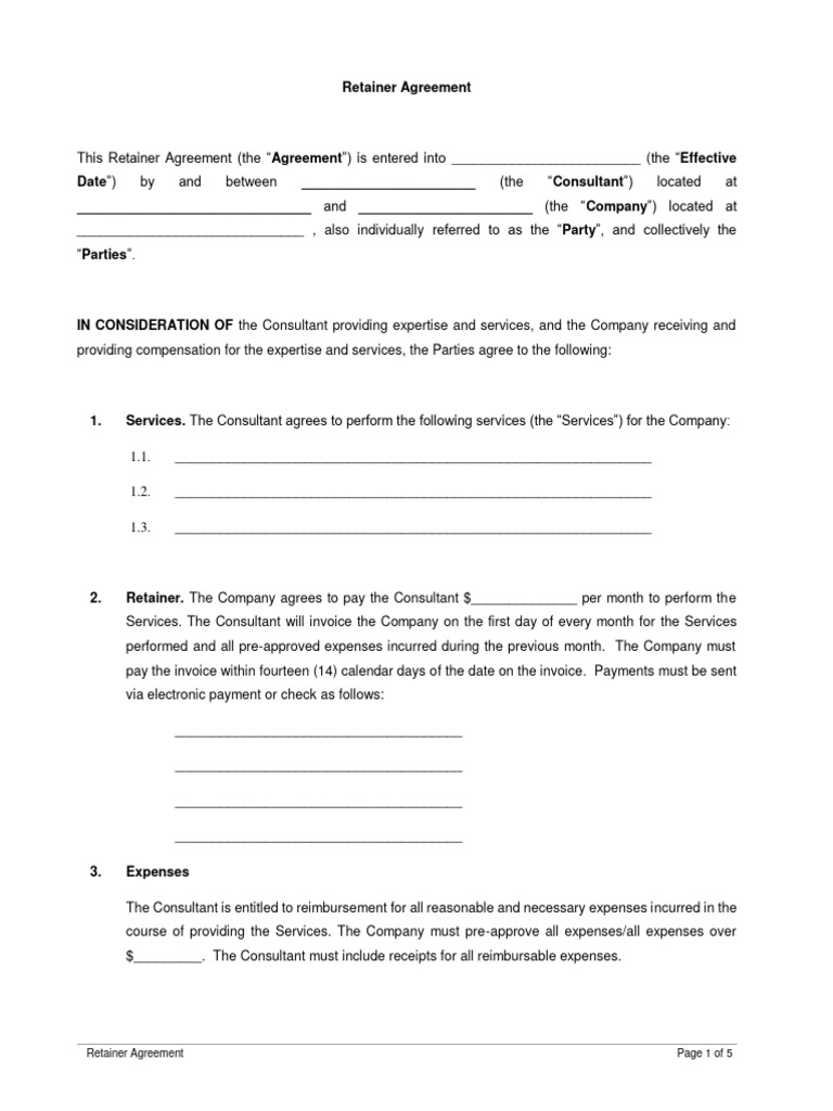 Retainer Agreement Monthly | Download Free PDF | Arbitration | Mediation