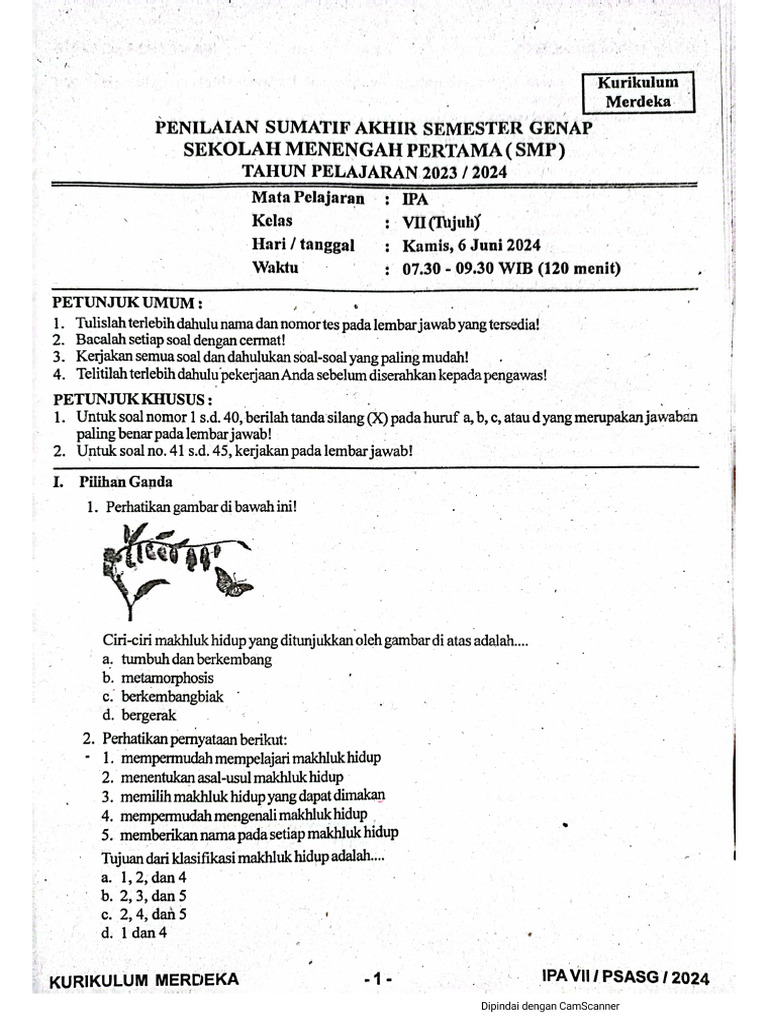 Pas Genap Ipa 7 2024 | PDF