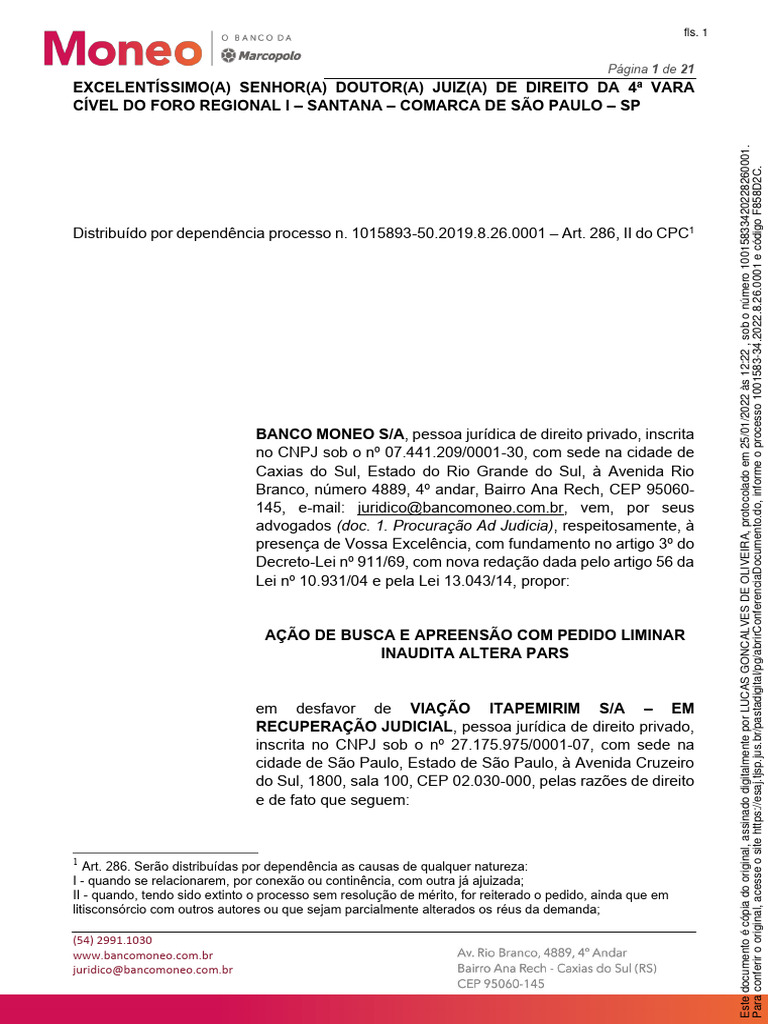 Peticao Banco Moneo | PDF | Justiça | Crime e Violência