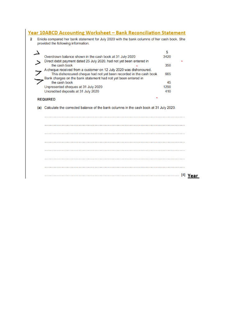 Year 10ABCD Accounting Worksheet - BRS | PDF | Finance & Money Management