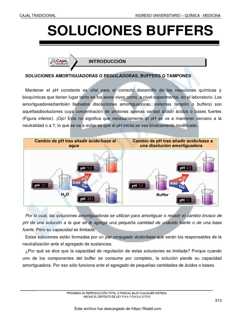 Soluciones Buffers | PDF | Solución tampón | Ph