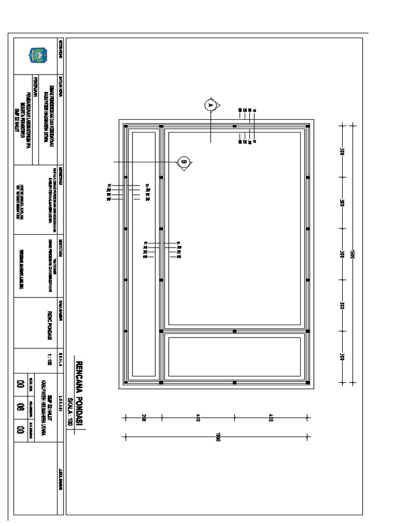 Pembangunan Lab Komputer SMP-8. Renc Pondasi | PDF