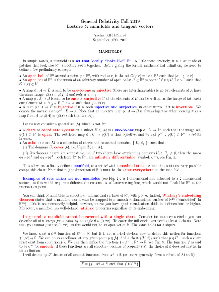 Lecture 5 | PDF | Manifold | Basis (Linear Algebra)