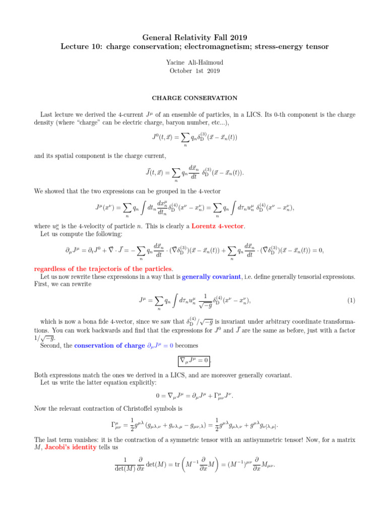 lecture10 | Download Free PDF | Tensor | Theory Of Relativity