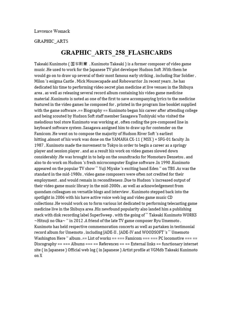 Graphic Arts 258 Flashcards | Download Free PDF | Computing