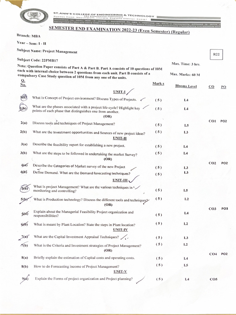 PM Model Paper | PDF