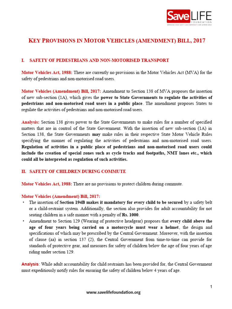 MVA Bill 2017 Analysis PV 120917 All Changes Accepted | PDF | Driver's ...