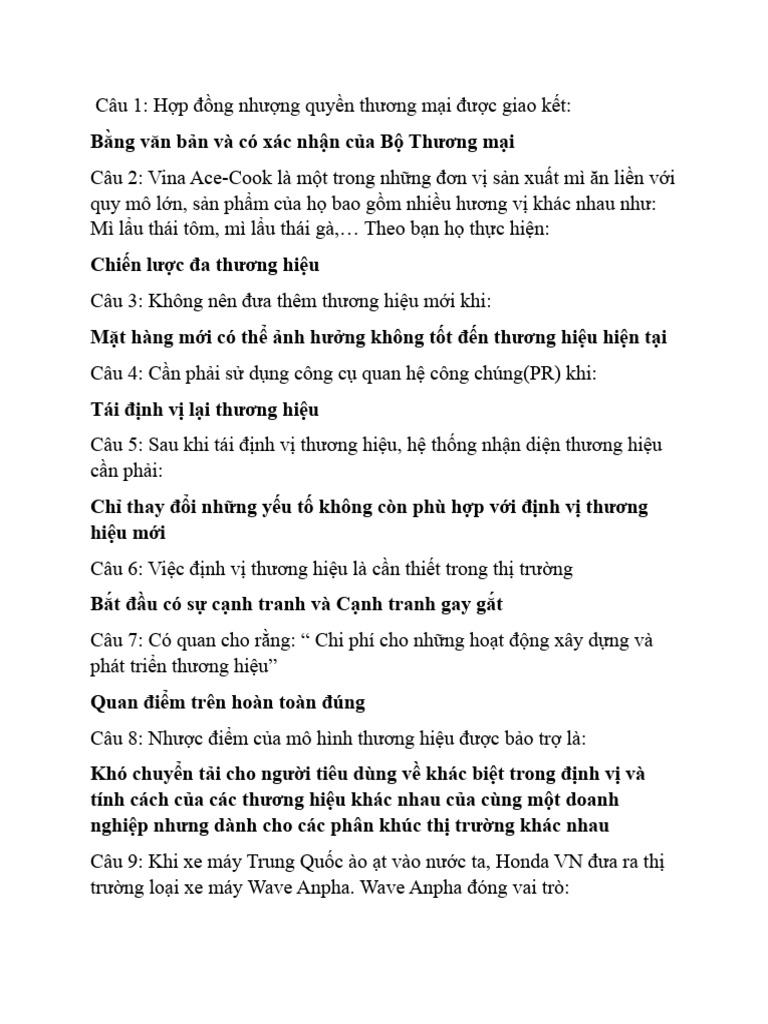 TRẮC NGHIỆM QTTH | PDF