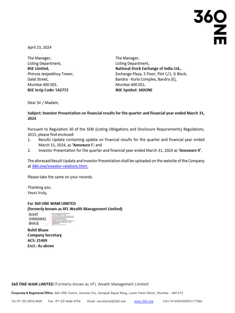 360 One Wam | PDF | Private Sector | Corporations