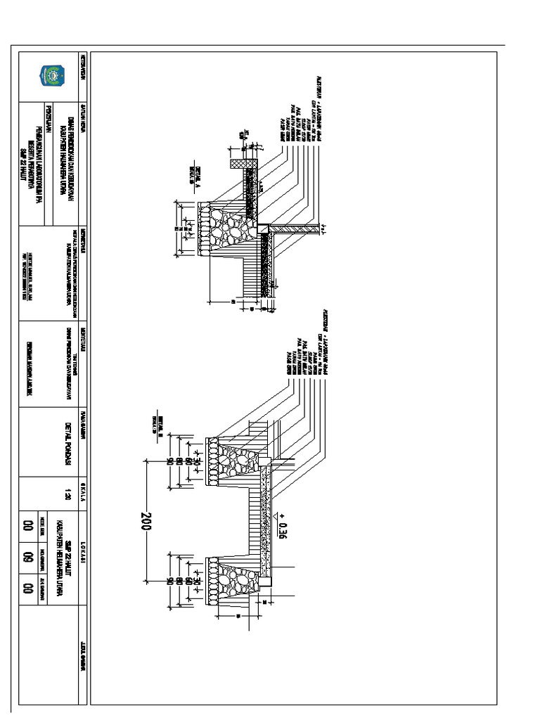 PEMBANGUNAN LAB KOMPUTER SMP-9. DETAIL PONDASI | PDF