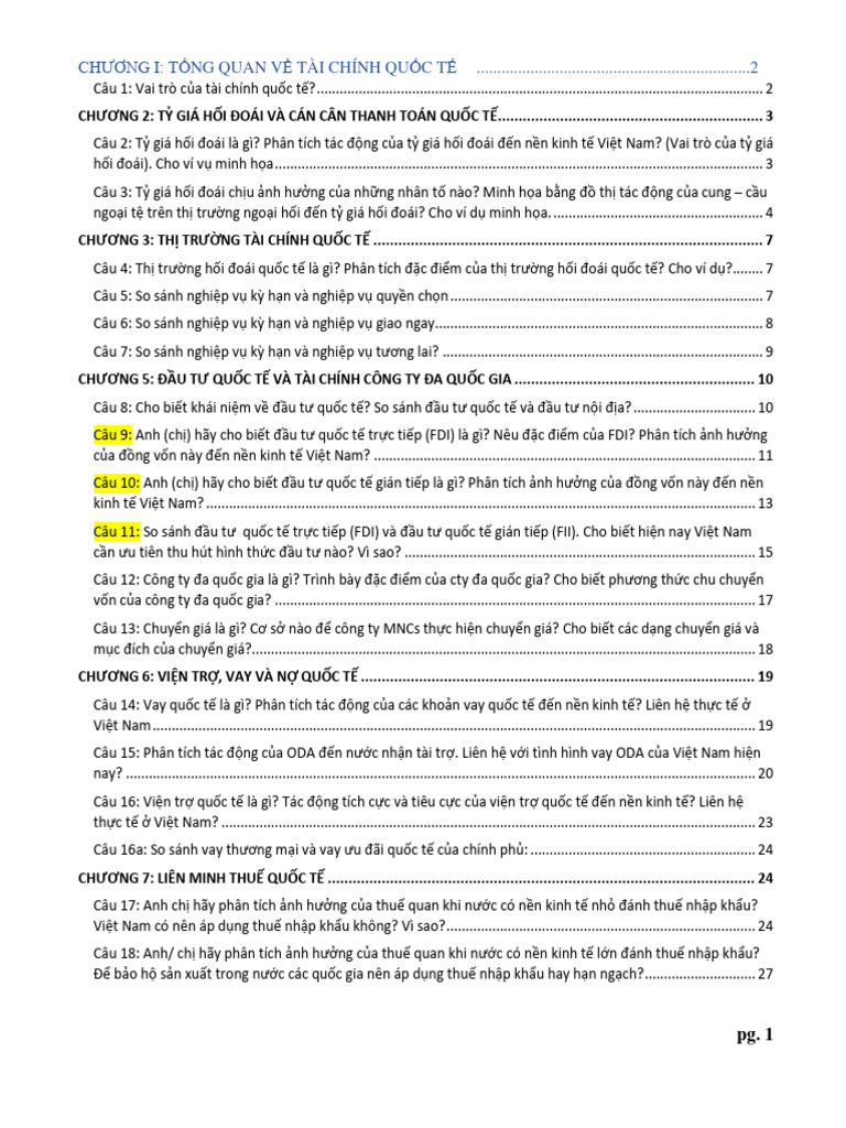 ĐỀ CƯƠNG LT XUẤT HIỆN NHIỀU TCQT | PDF