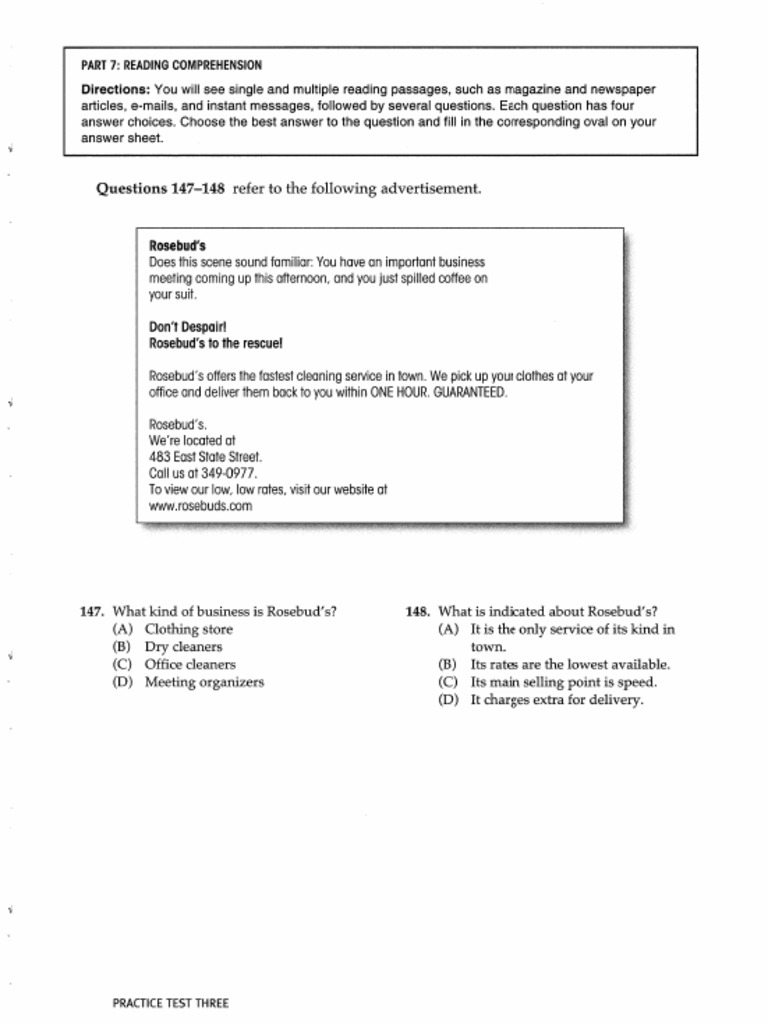 TEST 3 - Part 7 | PDF