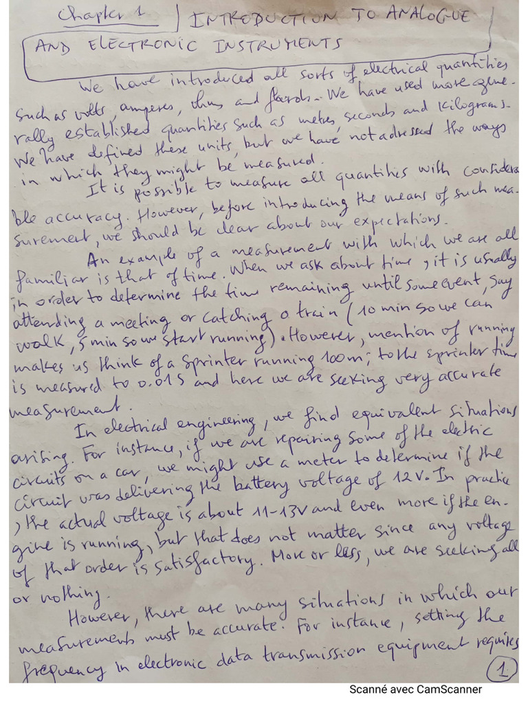 Introduction To Anolog Electronic Instruments | PDF