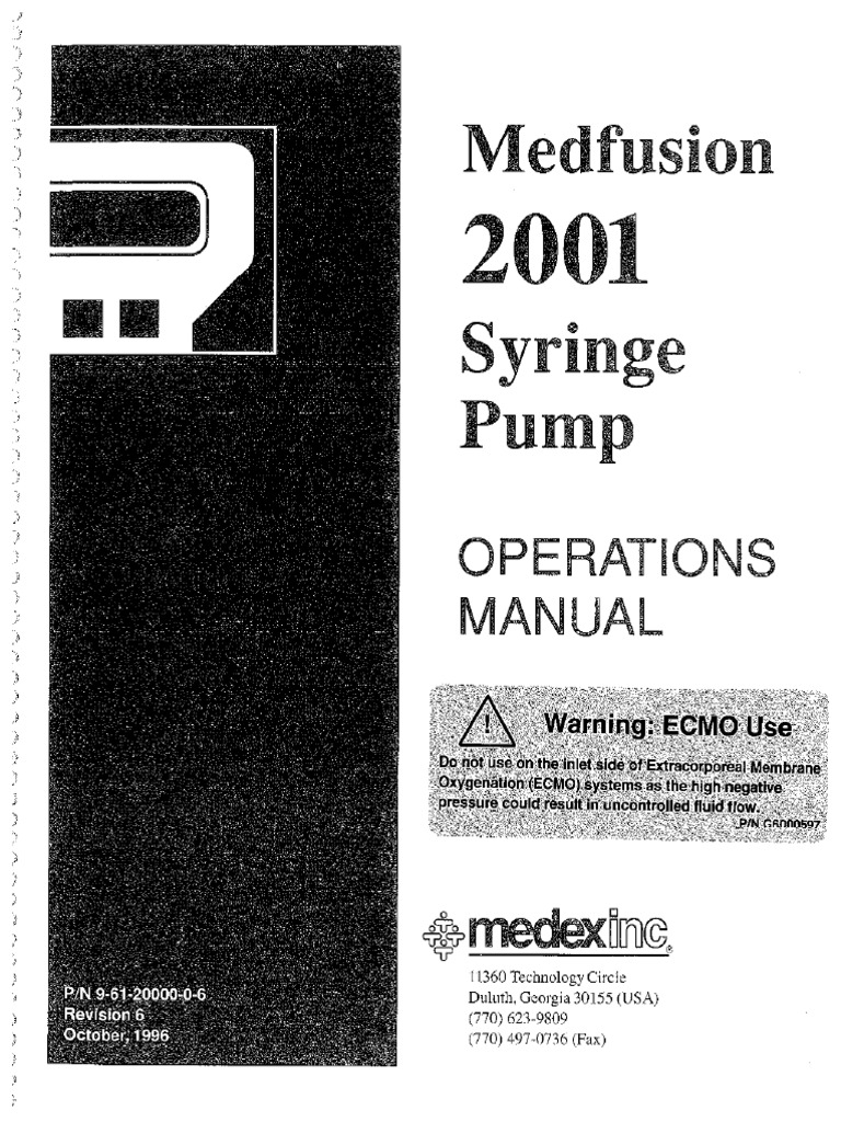 MEDFUSION 2001 Operations Manual | PDF