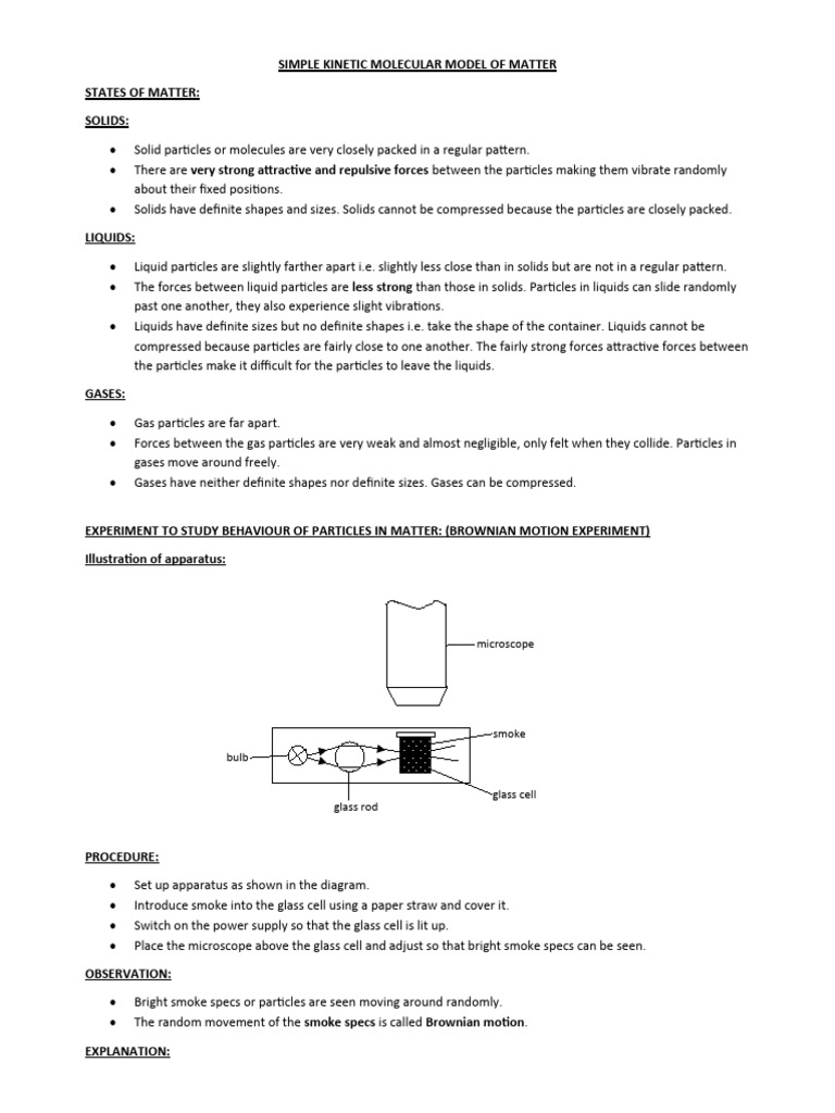 10.SIMPLE KINETIC MOLECULAR MODEL OF MATTER | Download Free PDF | Gases ...