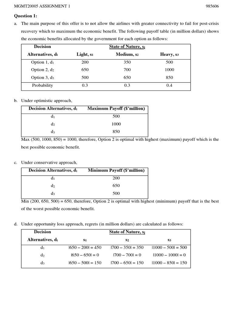 Assignment 1_985606 | Download Free PDF | Utility | Applied Mathematics