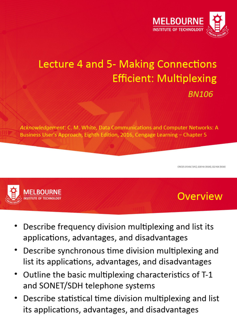 Lecture 4 - Multiplexing | PDF | Multiplexing | Orthogonal Frequency Division Multiplexing