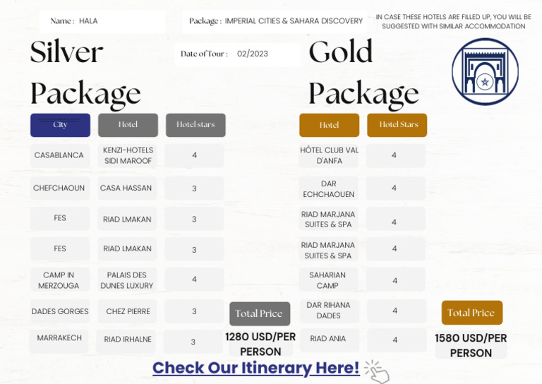 Silver and Gold Packages | PDF | Casablanca