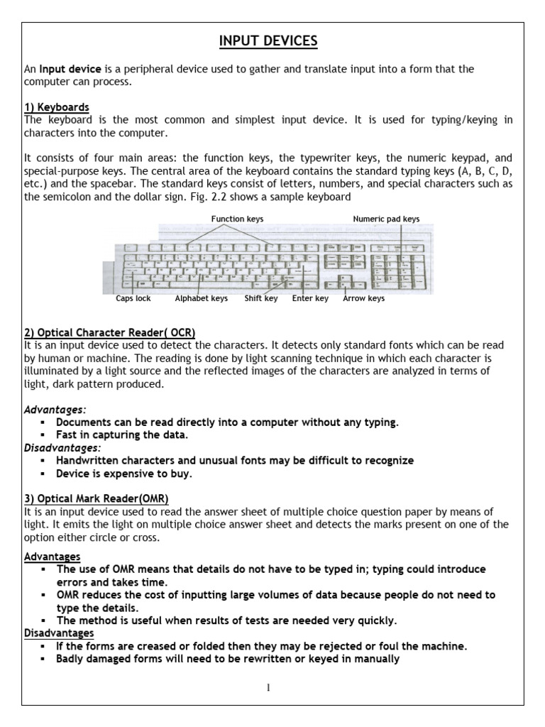 Input Devices | Download Free PDF | Barcode | Image Scanner