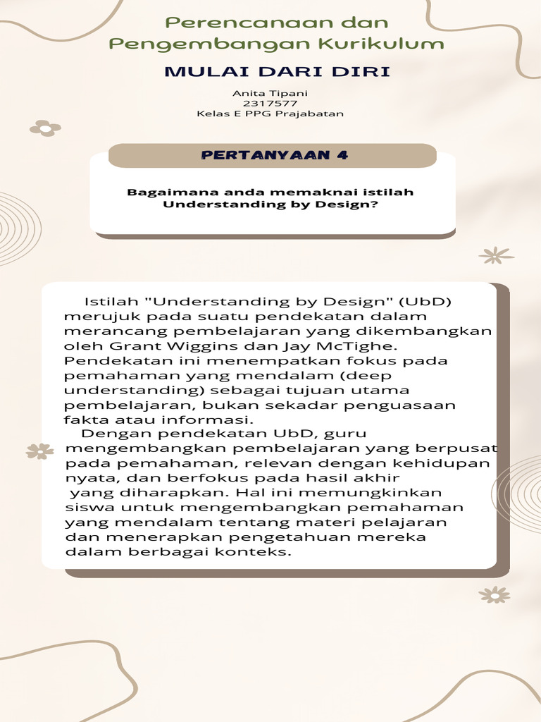 Perencanaan Kurikulum Berbasis Pemahaman | PDF | Karier & Perkembangan