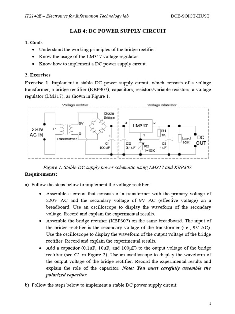 Lab_04_2023_2_hand-out | PDF | Rectifier | Power Supply Lab_04_2023_2_hand-out | PDF | Rectifier | Power Supply