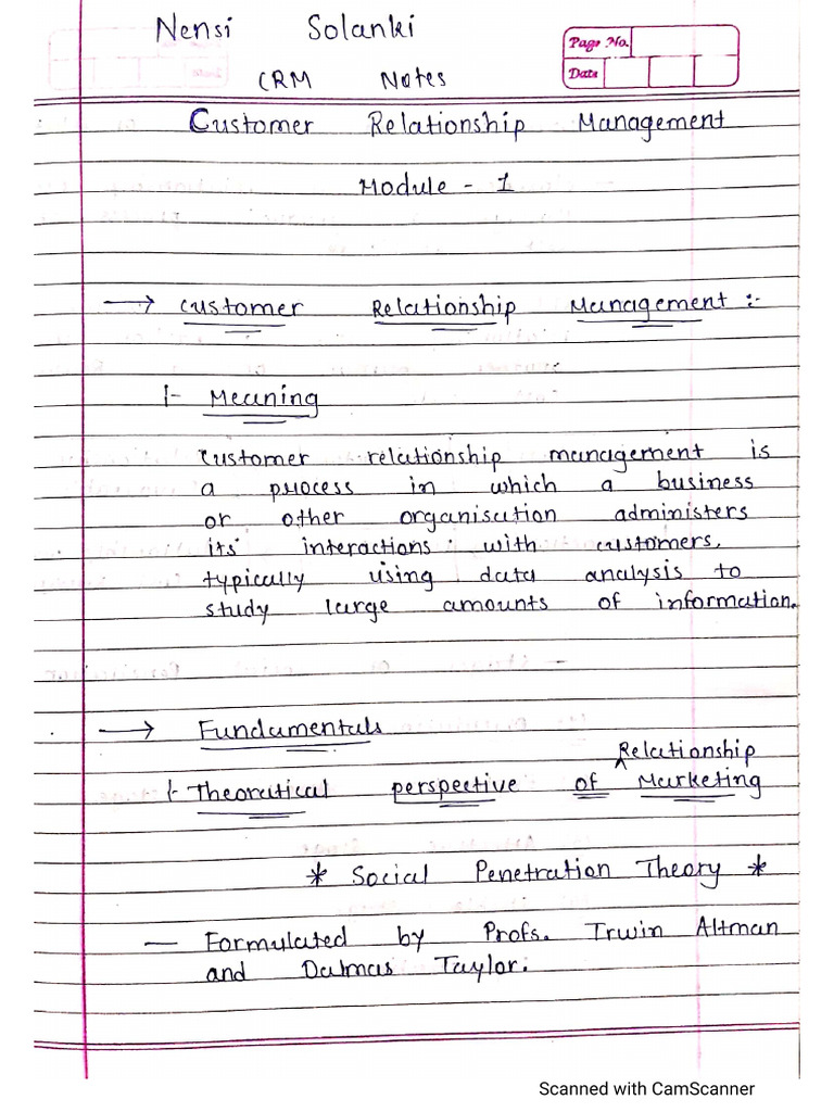 CRM Notes | PDF