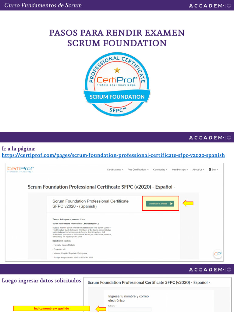 Pasos Certificacion Scrum Foundation | PDF