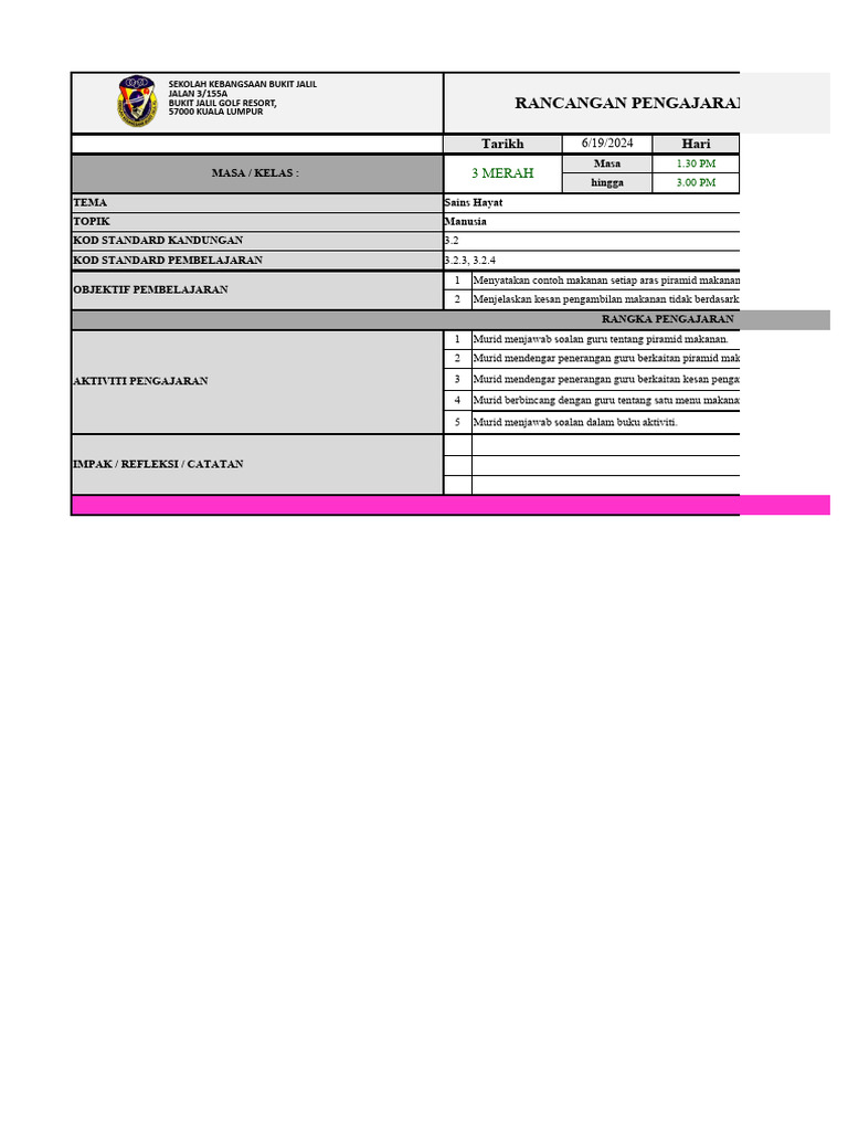 RPH Rabu 3M M14 | PDF
