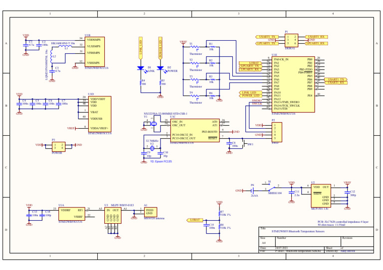 Stm32wb55ccu6 Eschematic | PDF