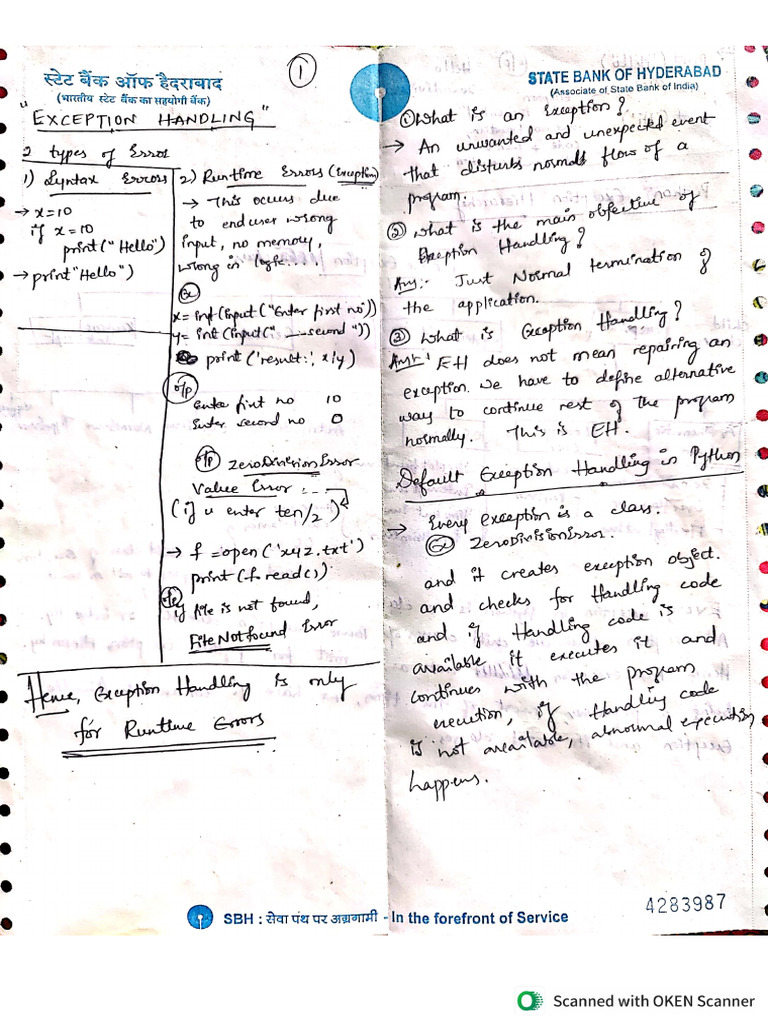 Exception Handling Python | PDF Exception Handling Python | PDF