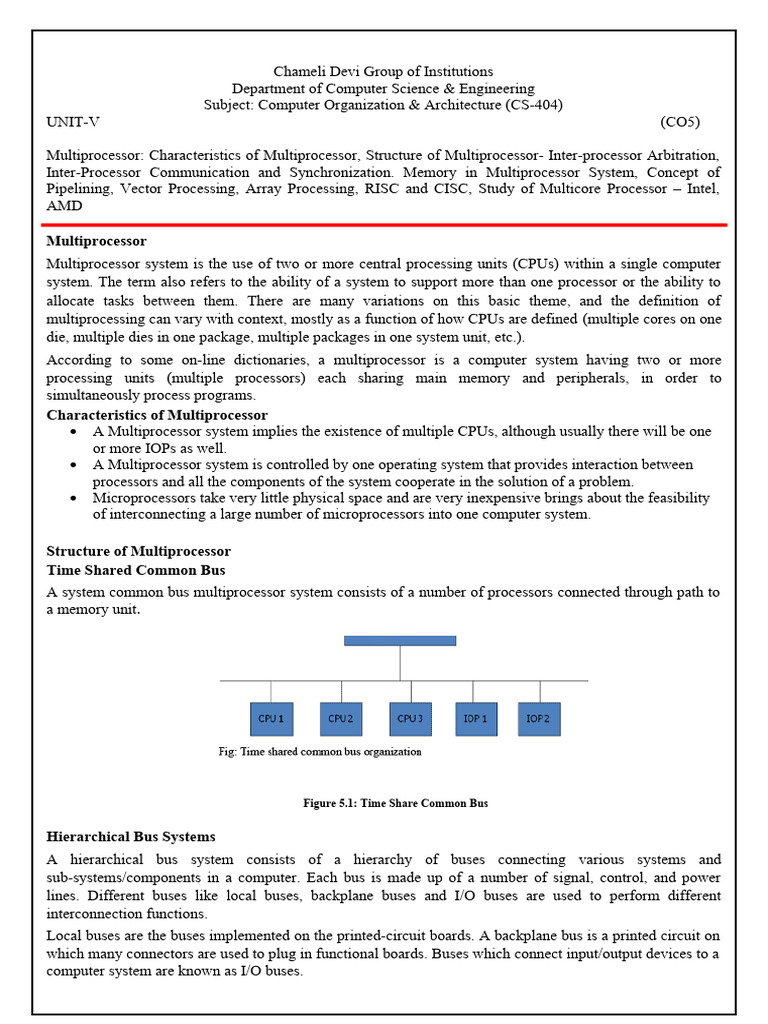 Coa Unit5 | PDF | Central Processing Unit | Multi Core Processor