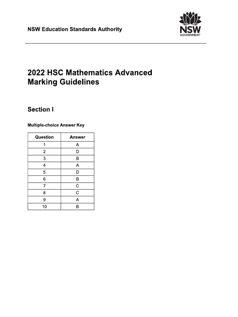 2022-Hsc-Mathematics-Advanced MG | PDF