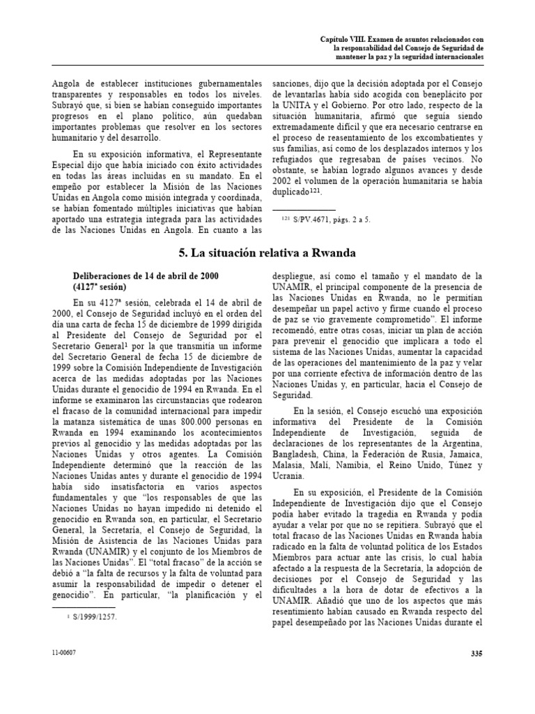 00-03 8 5 Rwanda Spanish | PDF | Naciones Unidas | Relaciones ...