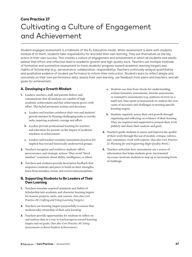 2018 CP 27 Cultivating A Culture of Engagement and Achievement PDF | PDF | Educational ...