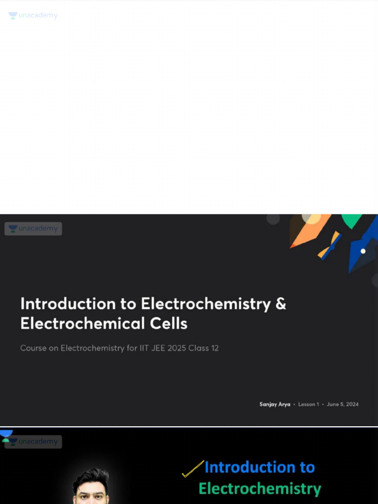 Introduction To Electrochemistry Electrochemical Cells With Anno | PDF