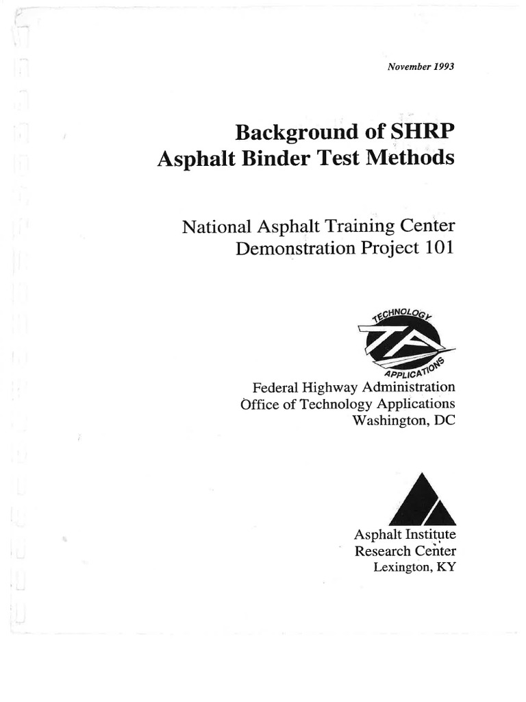 ASPHALT BINDER TEST METHODS | PDF