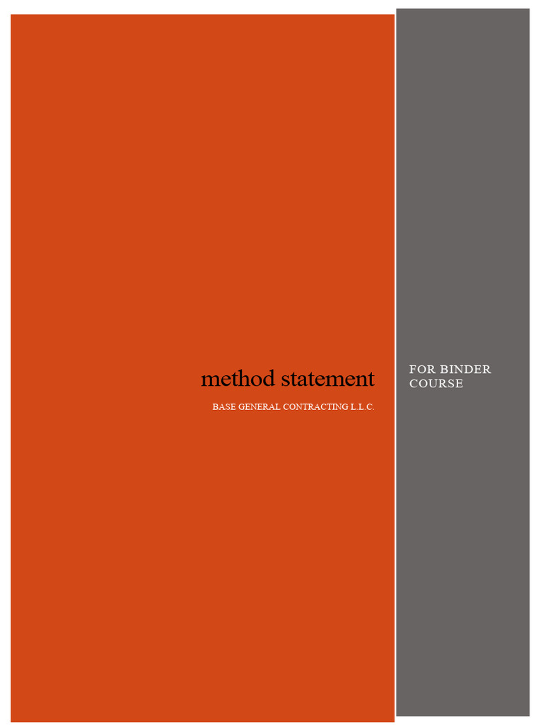 009 - Method Statement - Binder Course | PDF 009 - Method Statement - Binder Course | PDF