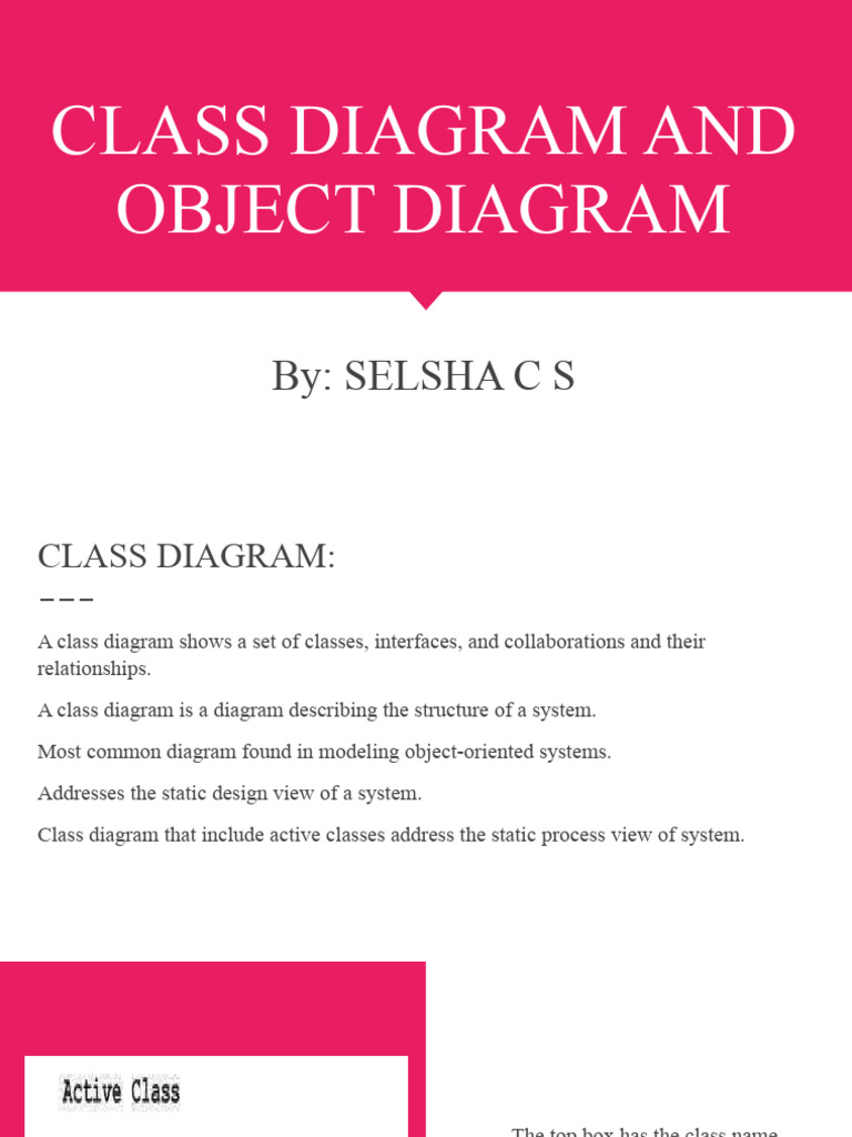 Class and Object Diagram | PDF | Class (Computer Programming) | Object (Computer Science)