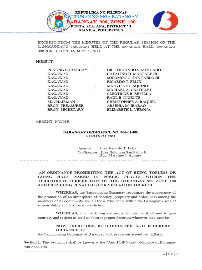 ANTI-NAKED ORDINANCE | PDF | Government | Justice