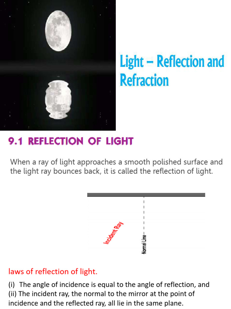 Reflection Refreaction | PDF | Mirror | Sphere